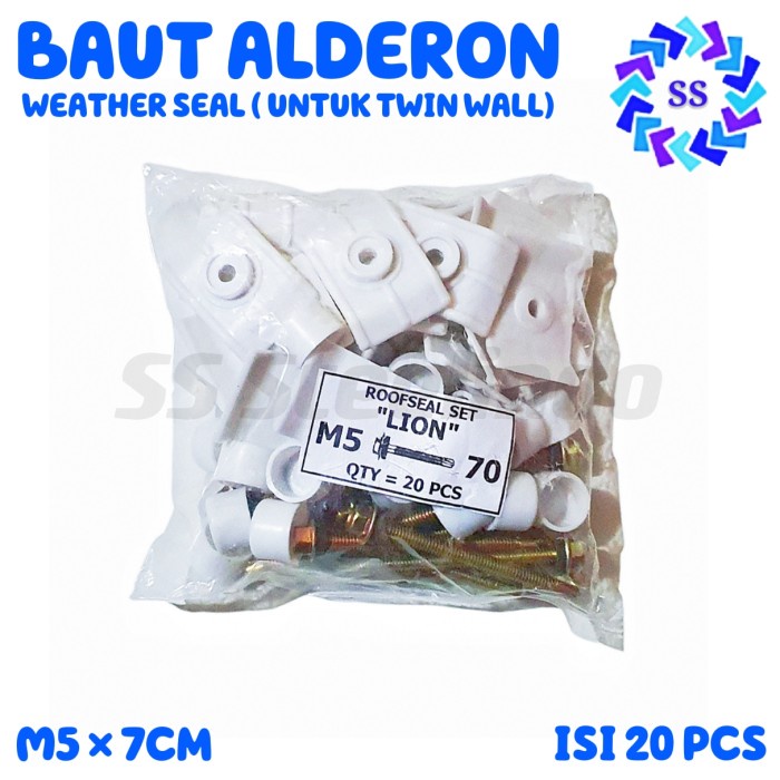 Jual BAUT SEKRUP ROOFING ATAP ALDERON TWIN WALL PUTIH-BIRU M5x7CM (20 ...