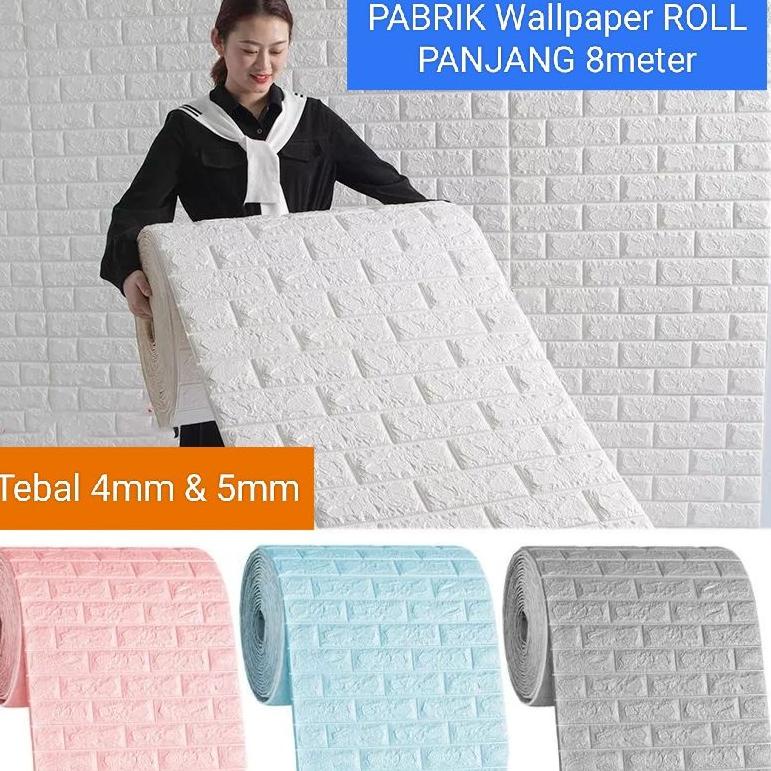 Jual Wallpaper dinding 3D Bata Roll / Wallpaper Bata Roll 8 Meter Z4L5 ...
