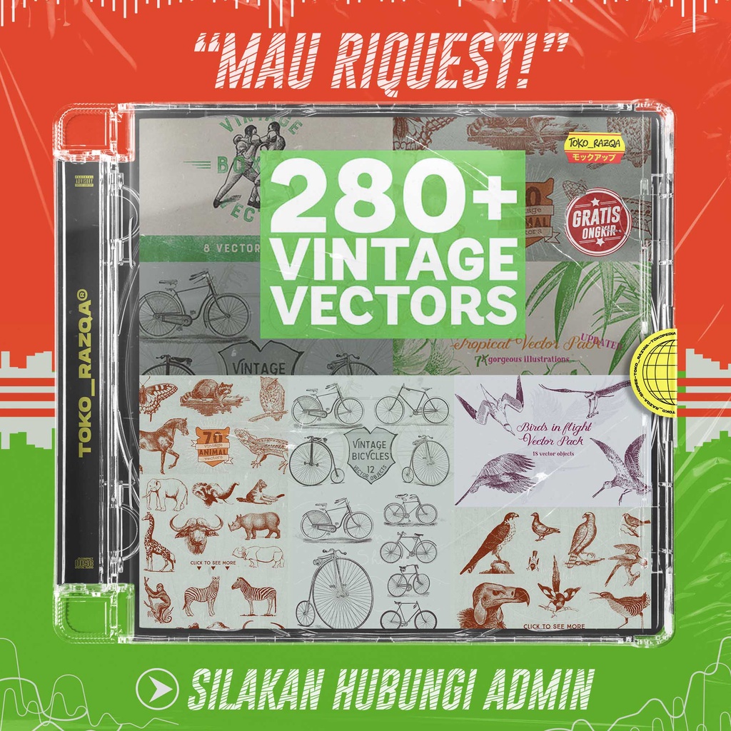 Jual 280+ Vintage Vectors Mega Bundle - Disain Sablon DTF - DTG ...