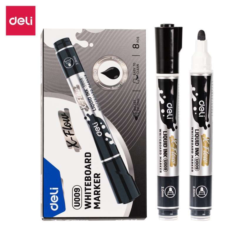 Jual Spidol Deli Whiteboard X-Flow - EU009-BK Hitam | Shopee Indonesia