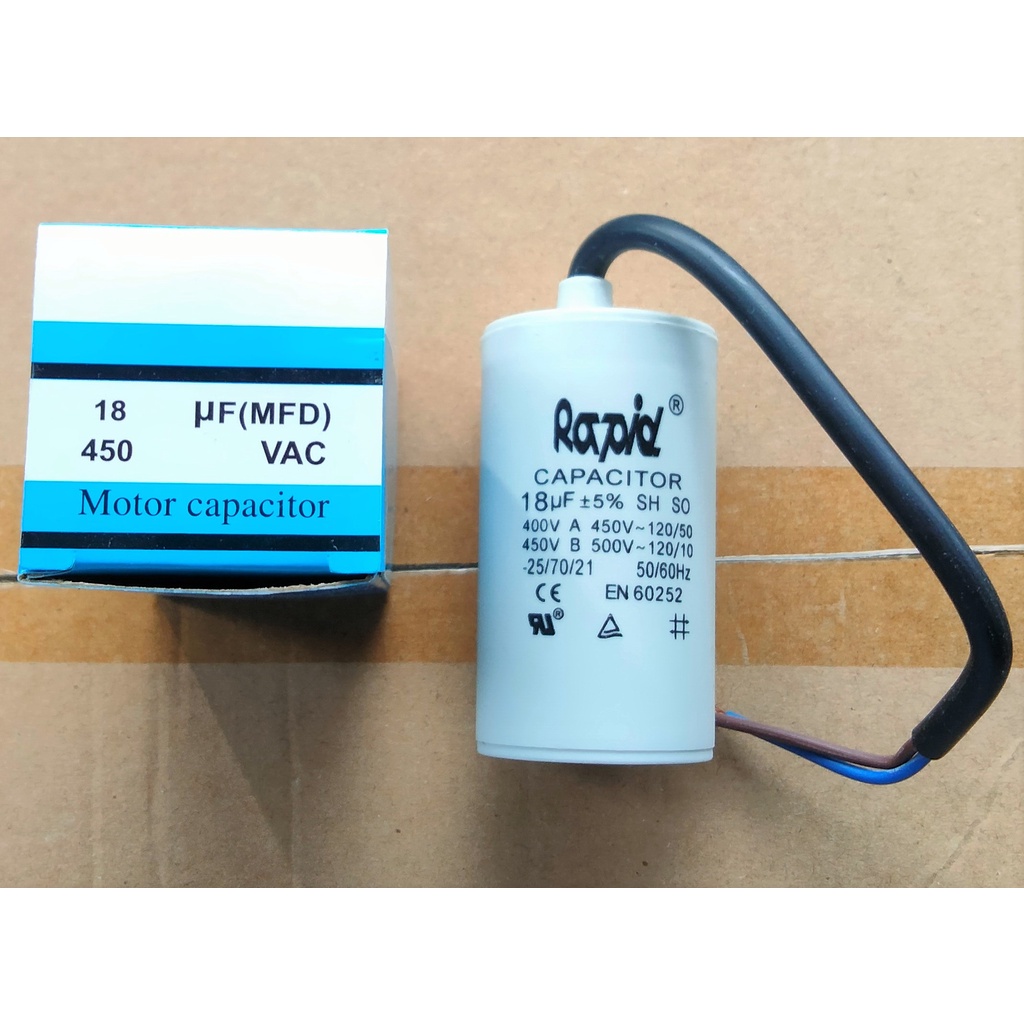 Jual KAPASITOR CAPASITOR POMPA AIR 18UF 450V 18 MIKRO RAPID ORIGINAL ...