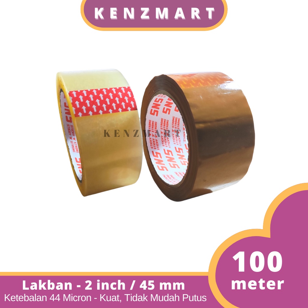 Jual LAKBAN OPP TAPE LAKBAN BENING COKLAT 2 INCH 45MM 72 YARD 90 YARD 100 YARD | Shopee Indonesia