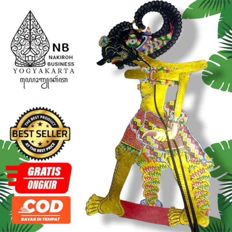 Jual Wayang Kulit Werkudoro Emas Asli Ukuran 60cm Standar - Seni Kriya ...