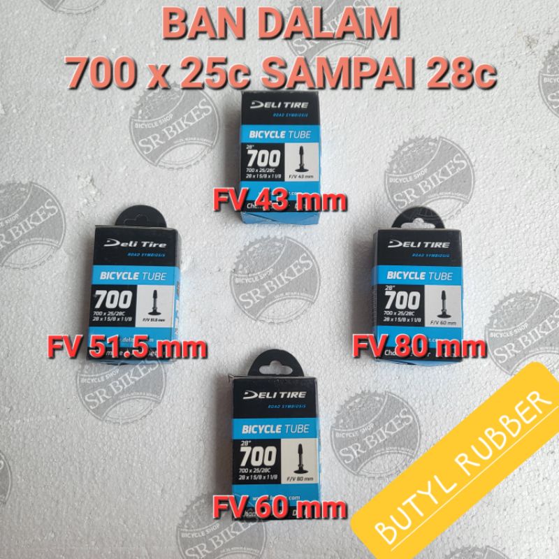Jual Ban Dalam 700 x 25 / 28c FV PRESTA. Sepeda RB Road Bike Fixie. DELI TIRE | Shopee Indonesia