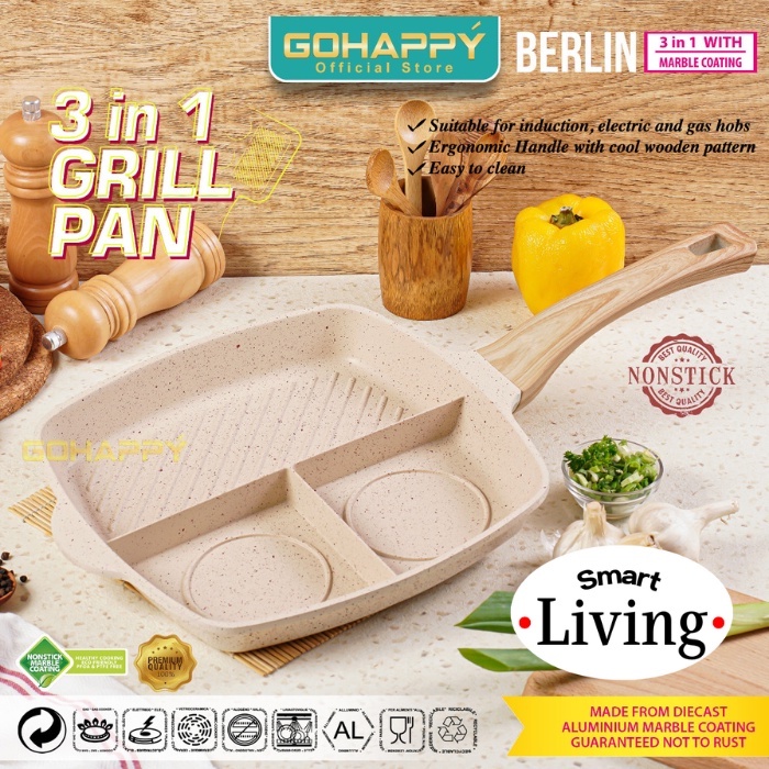 Jual SMRTLIV Go Happy Berlin Grill Pan BBQ Alat panggang memanggang ...