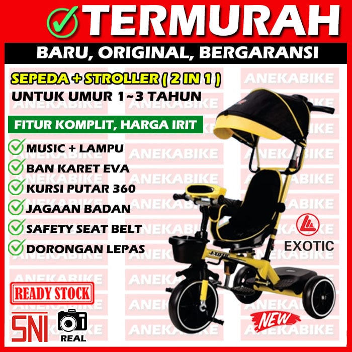 Jual Sepeda Anak Roda Tiga Sepeda Stroller Bayi Roda 3 Exotic Batman ...