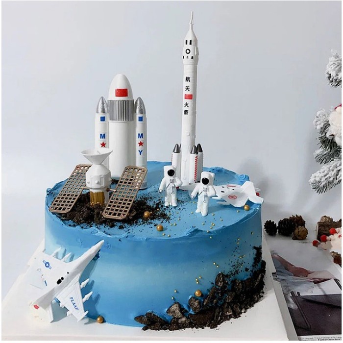 Jual Topper 7Pcs / Set Topper Cake Rocket And Astronout / Roket ...