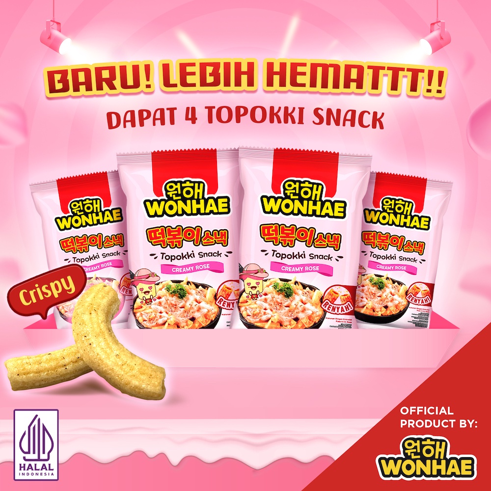 Jual PAKET ISI 4 - Wonhae Topokki Snack Creamy Rose 80 gr by Mujigae Official Store | Shopee ...