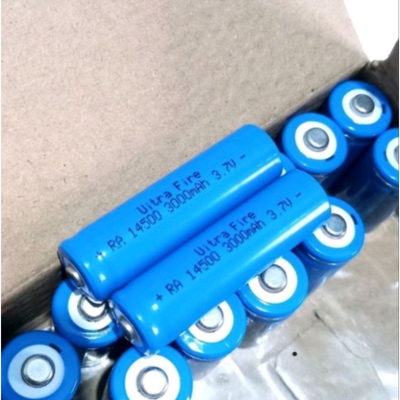Jual Baterai A2 / AA 3000 mAh 3,7 Volt 14500 Li-ion cas isi ulang ...