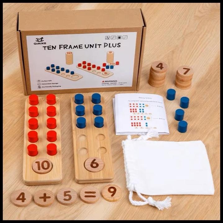 Jual Montessori Wooden Ten Frame Games Mainan Berhitung | Shopee Indonesia