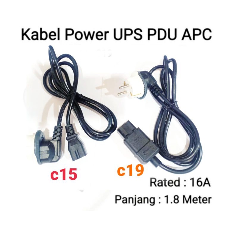 Jual original kabel power 3 pin c19 c15 eu plug 16A 2m 2 meter 250v ...