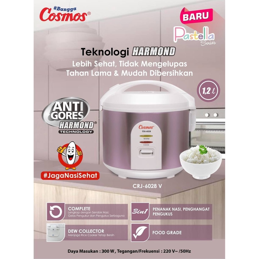 Jual MAGIC COM / RICE COOKER COSMOS HARMOND 6028 1,2 LITER PASTELLA ...