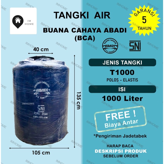 Jual Tangki / Toren Air BCA 1000 Liter T1000 Murah | Shopee Indonesia