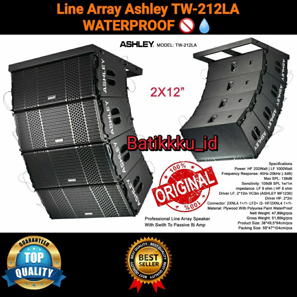 Jual Speaker Line Array ASHLEY TW 212 LA TW 212LA ORIGINAL 2 X 12 INCH ...