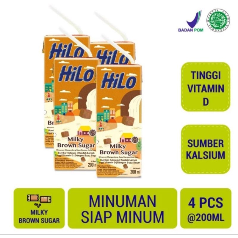 Jual Hilo Milk Brown Sugar 200ml 1 dus | Shopee Indonesia
