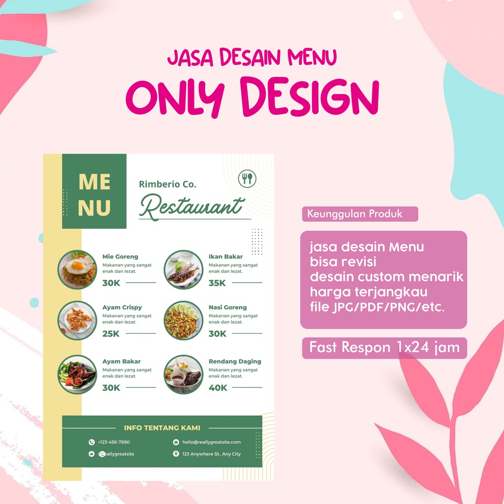 Jual DESAIN MENU PROFESIONAL | DESAIN MENU RESTO | DESAIN BOARD MENU ...