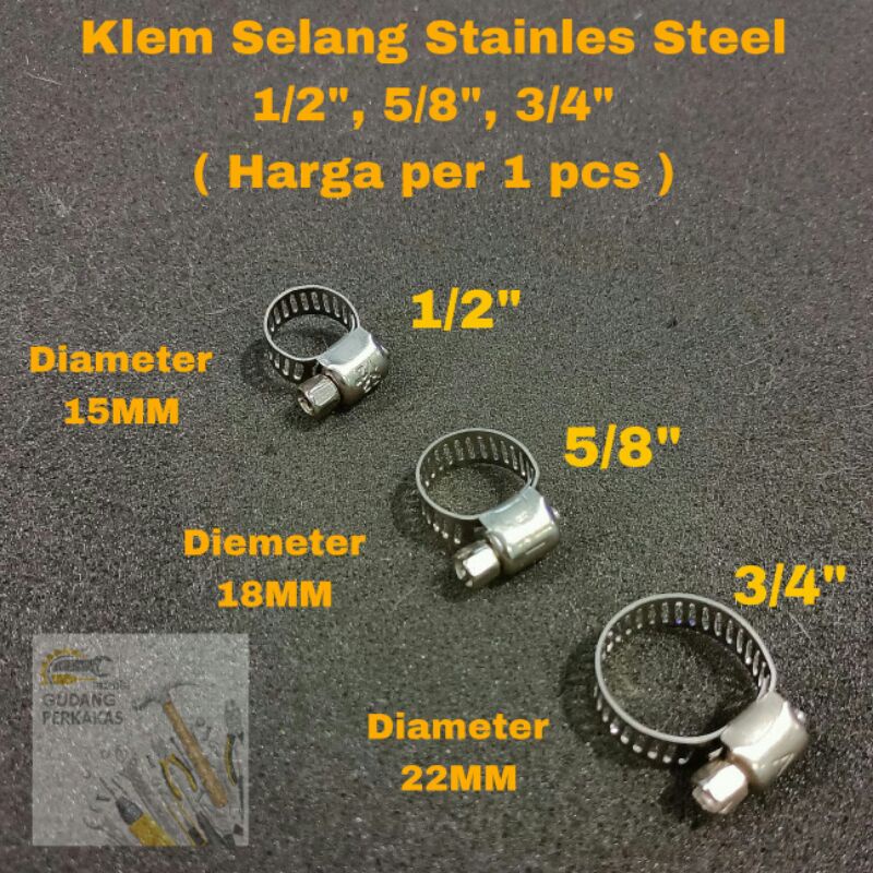 Jual Klem Selang Stainless 1/2 5/8 3/4 7/8 Inchi - Hose Clamp Cekak ...