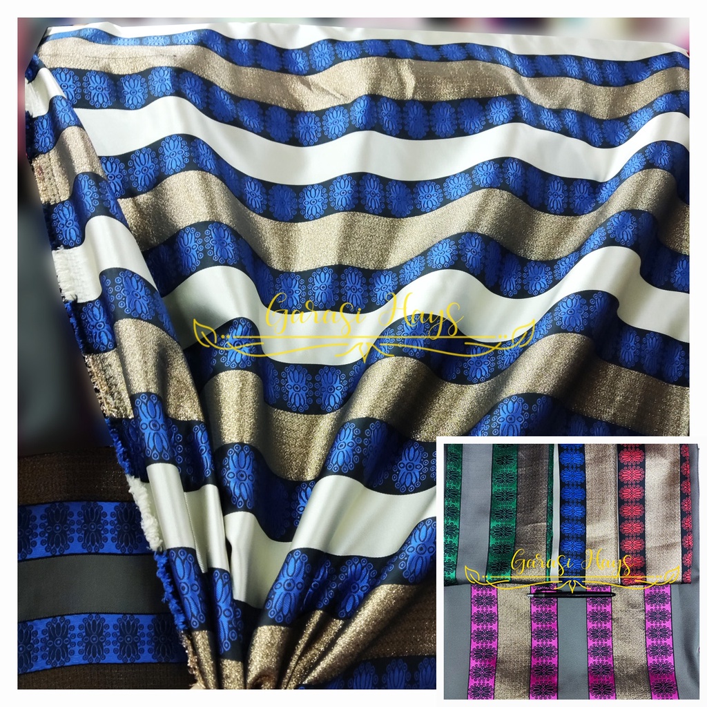Jual Kain Jacquard Gold Metallic Metalik Emas Motif Songket Lebar 150 ...