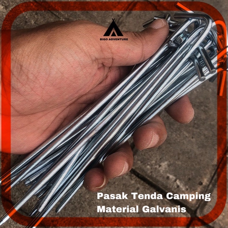 Jual Pasak Tenda Camping Steel Galvanis Model Bulat Panjang 16cm ...