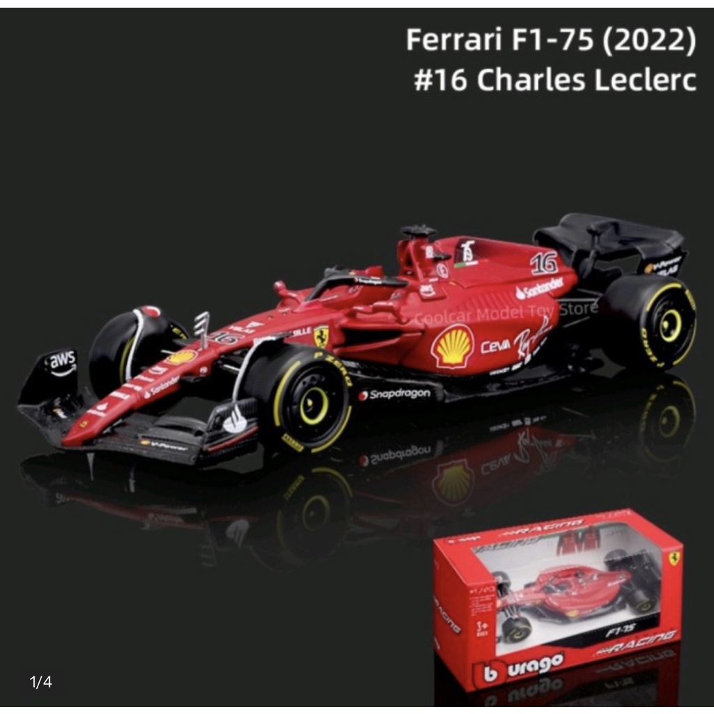 Jual Bburago 1:43 Diecast f1 2022 Ferrari F1-75 #16 Leclerc | Shopee ...