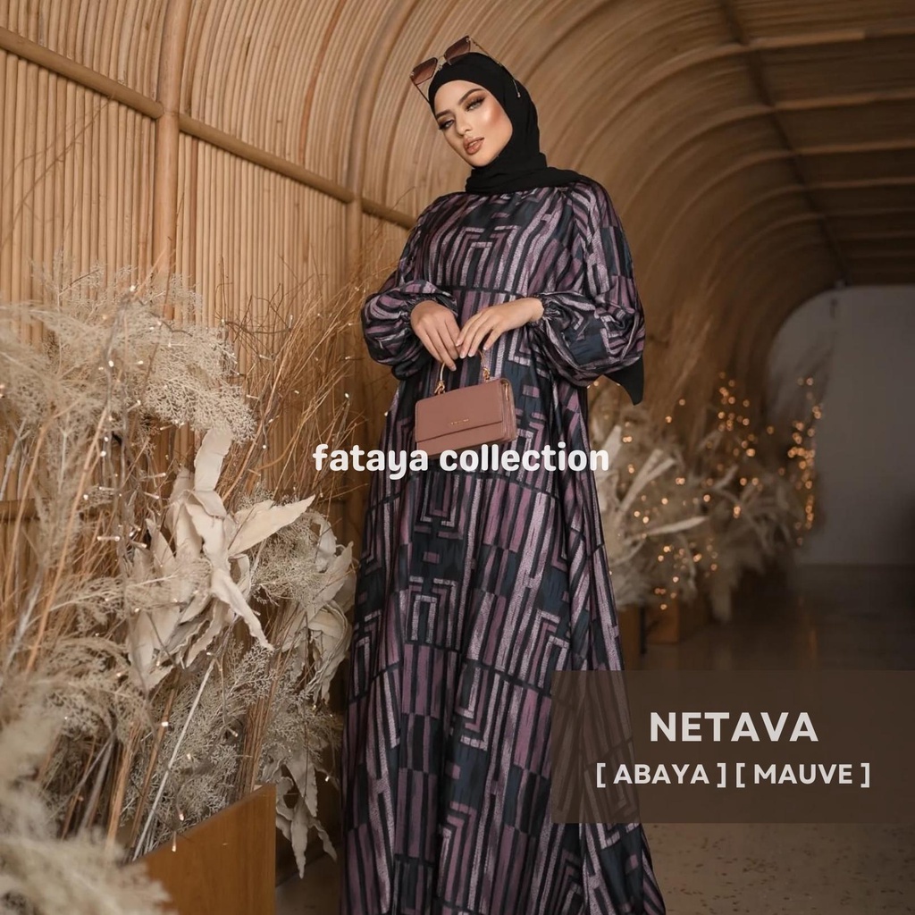 Jual Fataya Collection NETAVA Abaya Series Motif Kotak Etnik - Kain ...