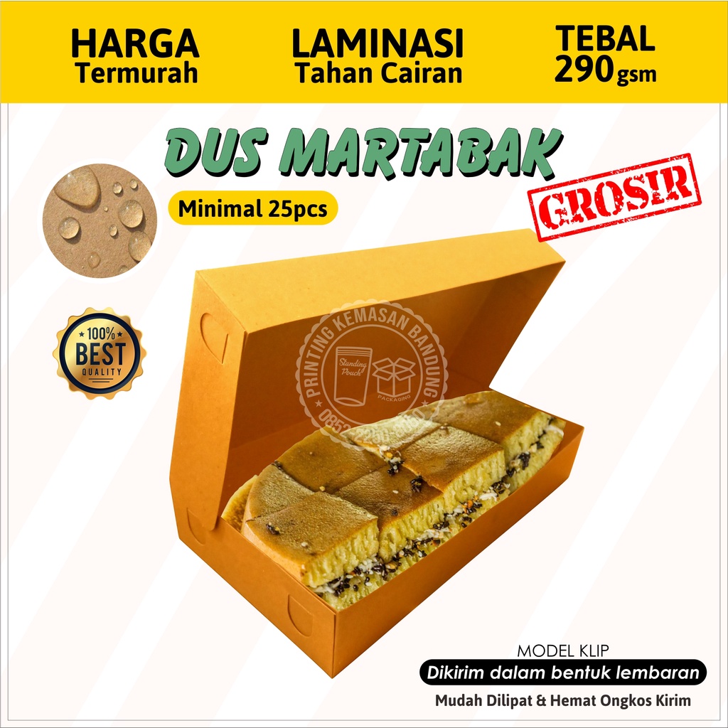 Jual Dus Box Kemasan Martabak Kotak Kue Makanan Eco Kraft 290 gsm ...