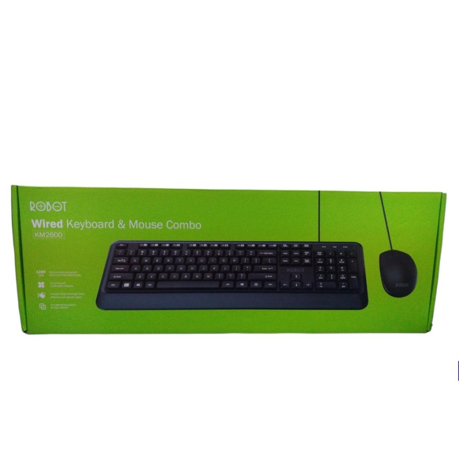 Jual Paket Keyboard + Mouse usb robot KM2600 HQ | Shopee Indonesia
