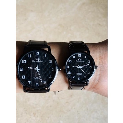 Jual Baru jam couple charles delon originaL tahan air murah | Shopee ...