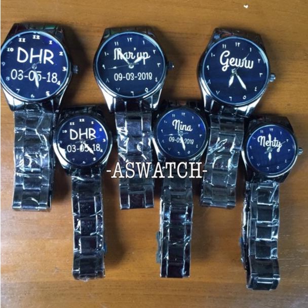 Jual [KODE 7626] HARGA JAM TANGAN CUSTOM RANTE HITAM KACA DATAR | JAM ...