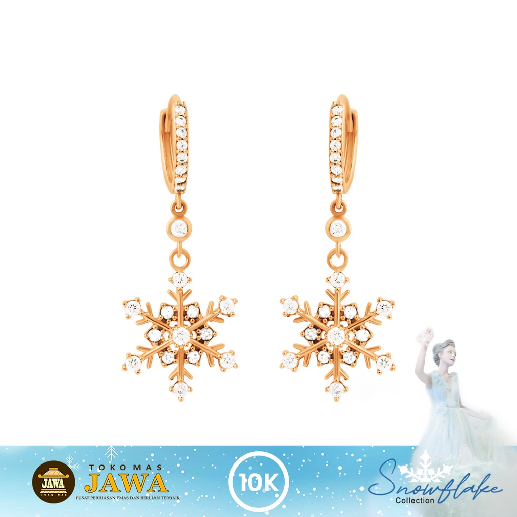 Jual Anting Emas Snowflake Kadar 10K Toko Mas Jawa | Shopee Indonesia