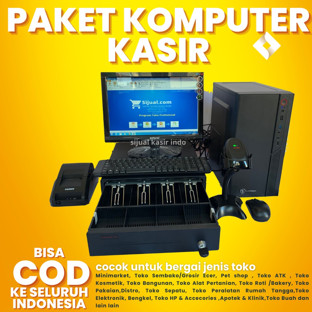 Jual Komputer Kasir siap pakai komputer kasir sembako komputer kasir apotek komputer kasir toko ...