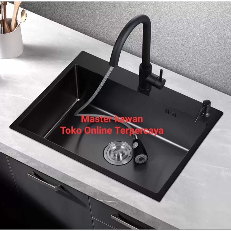 Jual Paket Kitchen Sink Stainless INOBE 6045 BLACK ORIGINAL /Bak Cuci ...
