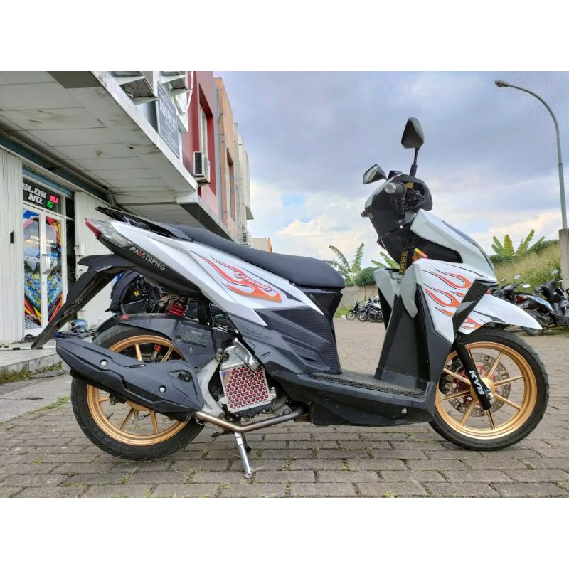 Jual striping sticker vario led old 125/150 motif api simple transparan ...