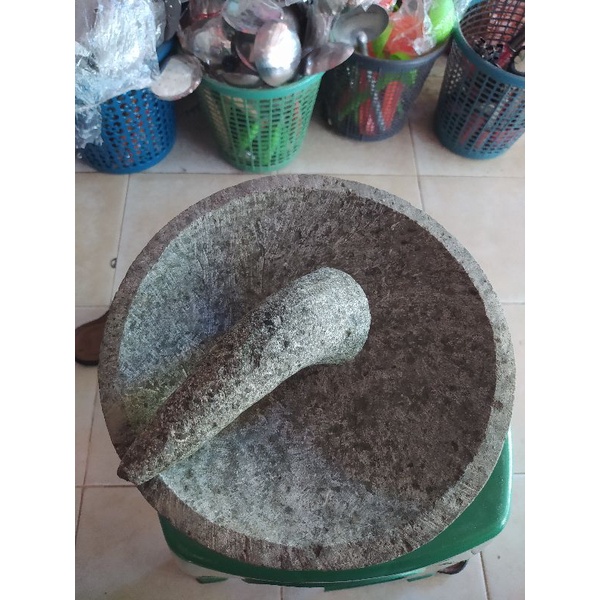 Jual cobek mutu lumpang ulekan coet batu asli alam bukan coran satu set ...