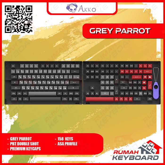 Jual KEYCAP - KEYCAPS - ASA - AKKO PSITTACUS - GREY PARROT - JAPAN ...