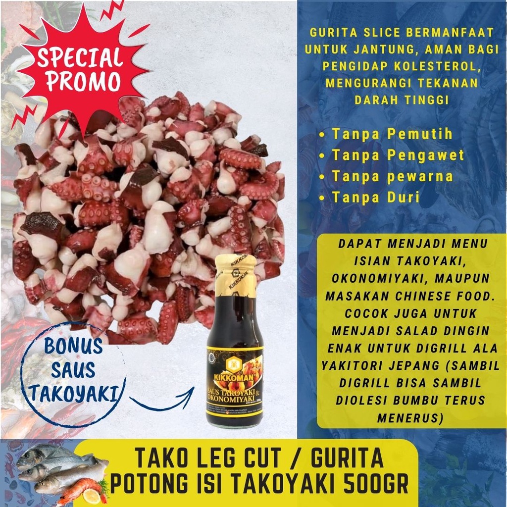 Jual Tako Leg Cut | Gurita Potong isi Takoyaki 500gr | Shopee Indonesia