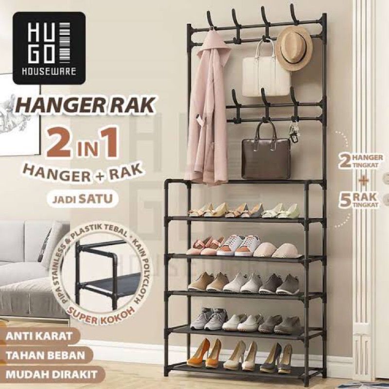 Jual Rak gantungan Baju hanger serbaguna tas stand hanger rak | Shopee ...