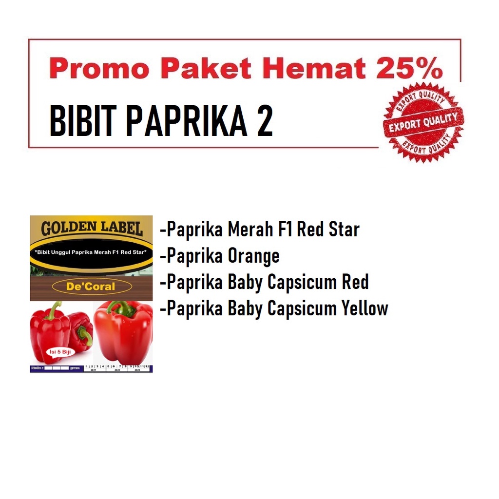 Jual Promo Paket Bibit Paprika Merah F1 Red Star,Paprika Orange ...