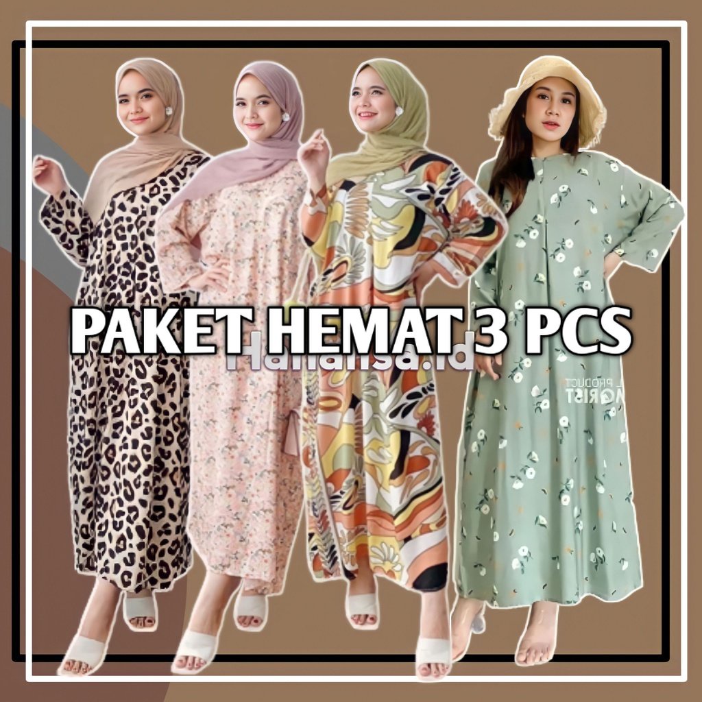 Jual 3 PCS PAKET HEMAT DASTER GAMIS LENGAN PANJANG 3/4 | Shopee Indonesia