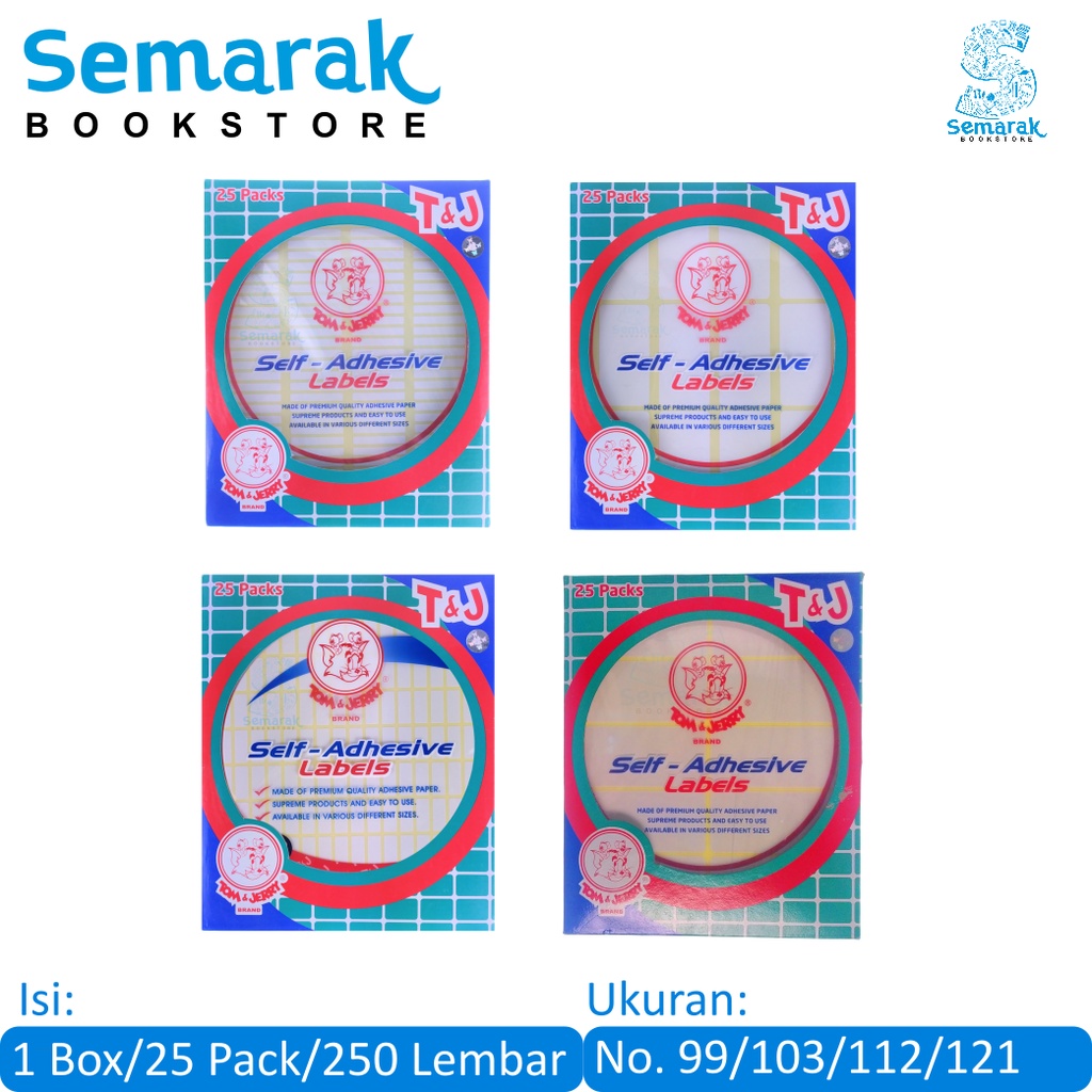 Jual Tom & Jerry Sticker Self-Adhesive Labels Stiker Label No. 99 / 103 / 112 / 121 [1 Box / 25 ...