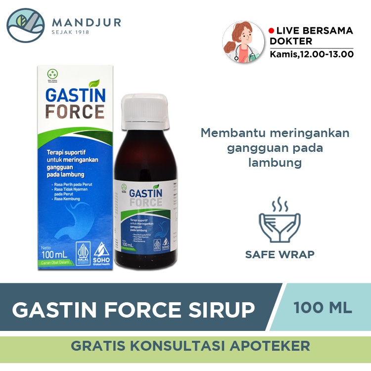 Jual Gastin Force Sirup 100 mL - Obat Herbal Untuk Lambung | Shopee ...