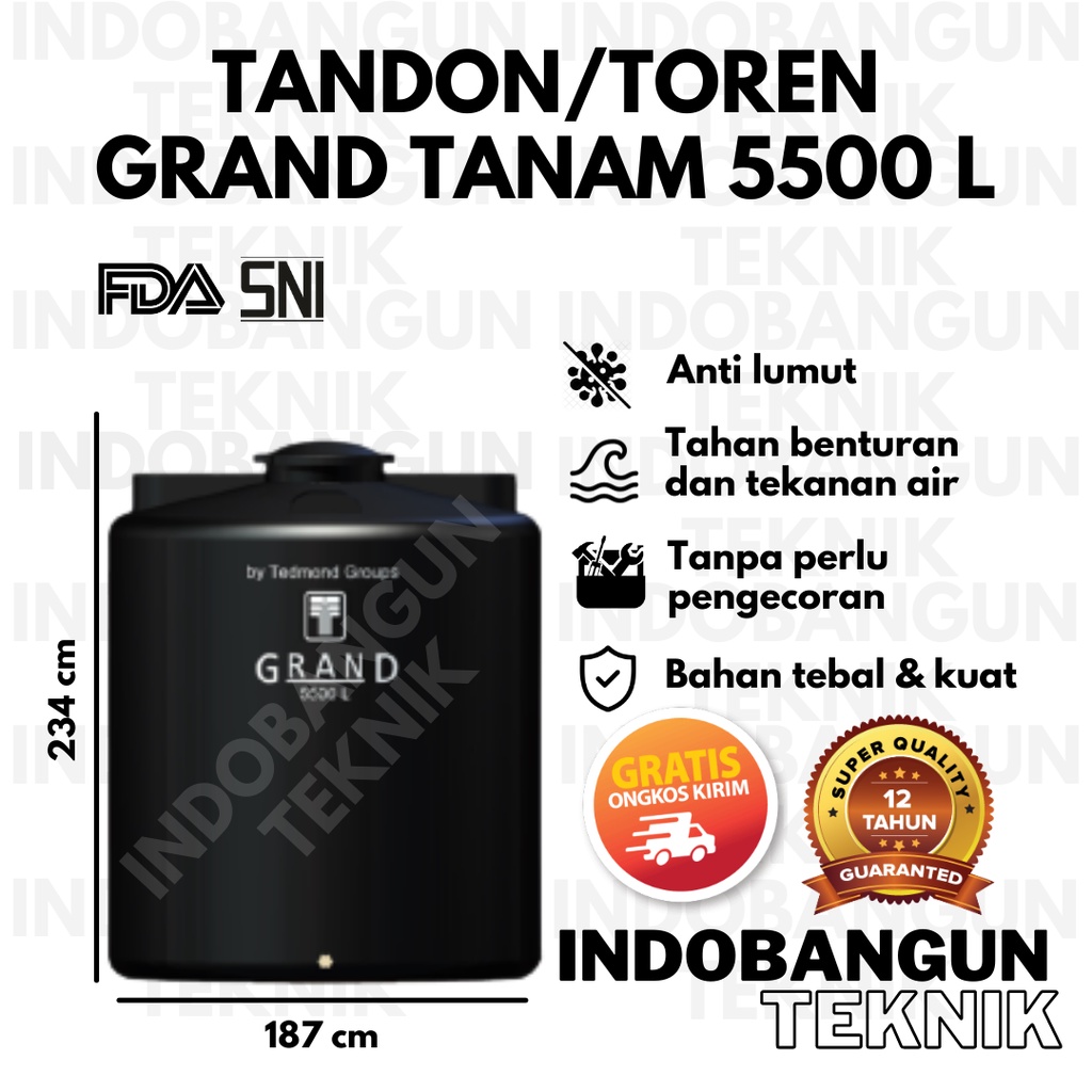 Jual Tandon Toren Tangki Air Tedmond Grand 5000 5500 Liter Pendam Tanam ...