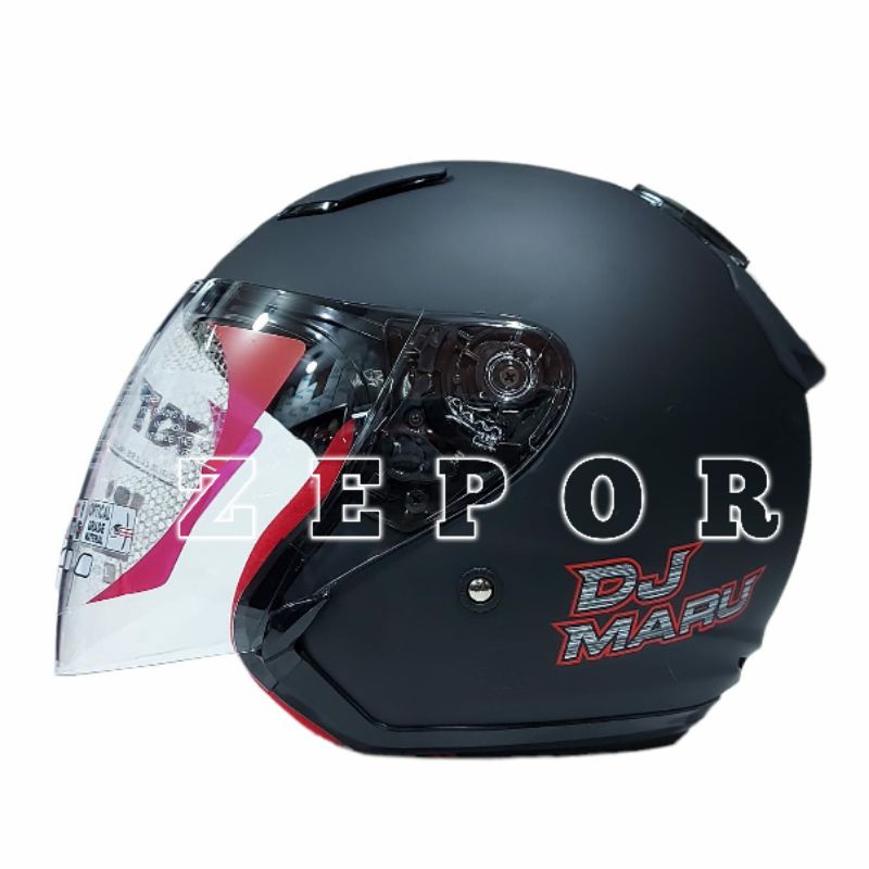 Jual Helm KYT DJ MARU Solid Hitam Doff Original SNI DOT Half Face ...