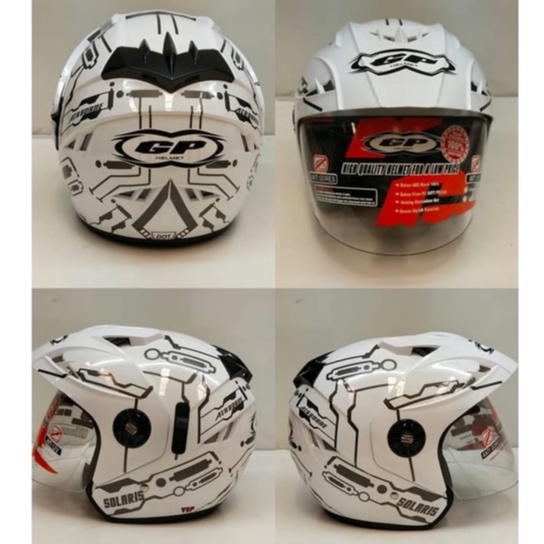 Jual Helm half face/Helm dewasa SNI/Helm GP ZEUS solid double visor ...