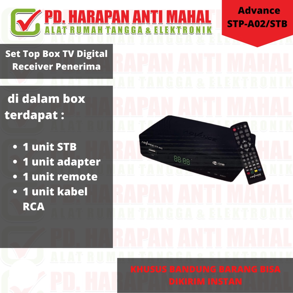 Jual Set Top Box TV Digital Receiver Penerima Siaran Full HD Advance STP-A02/STB untuk TV analog ...