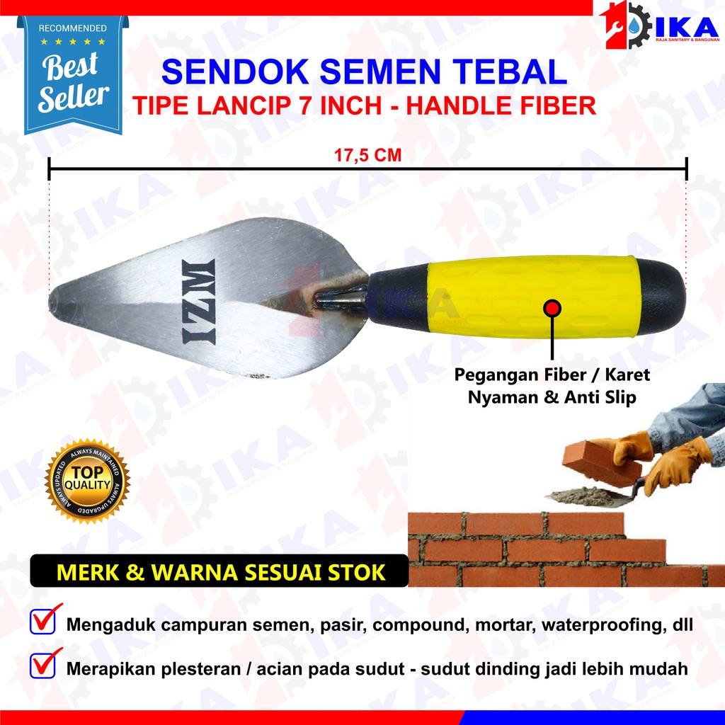 Jual Sendok Semen Gagang Kayu Bulat Lancip 6 7 High Quality Sendok Semen Gg Pvc Carbon Steel