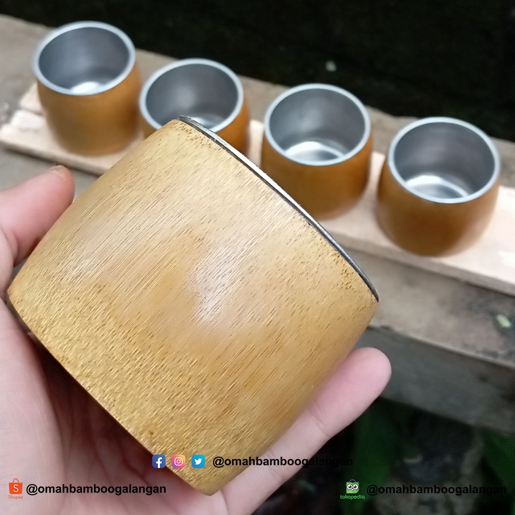 Jual Gelas Cangkir Bambu Tanggung, Gelas Cangkir Bambu Model Blenduk ...