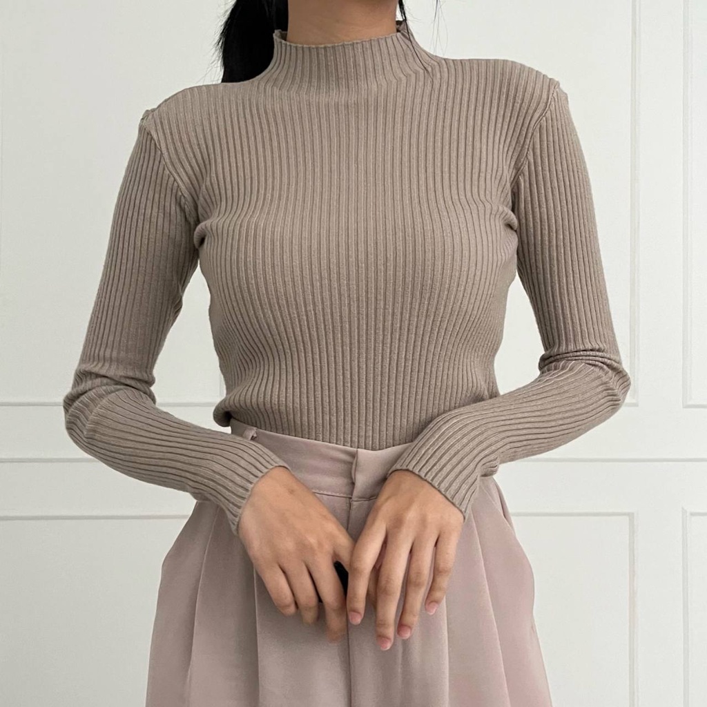 Jual Premium Inner Rajut Soft Knit - Baju Dalaman Manset Turtleneck ...