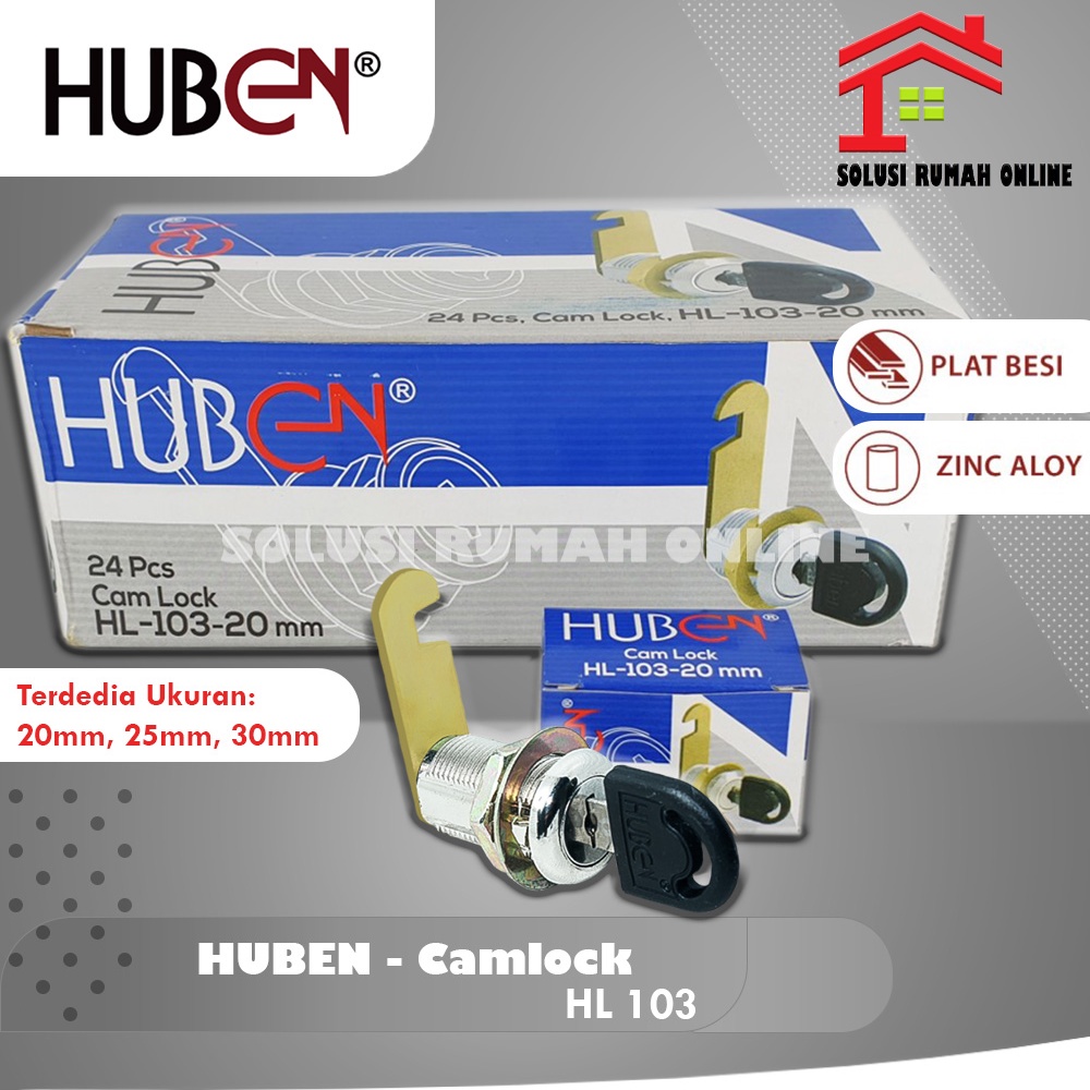 Jual HUBEN Camlock HL 103 - 20 25 30 mm Kunci Laci / Kunci Lemari | Shopee Indonesia