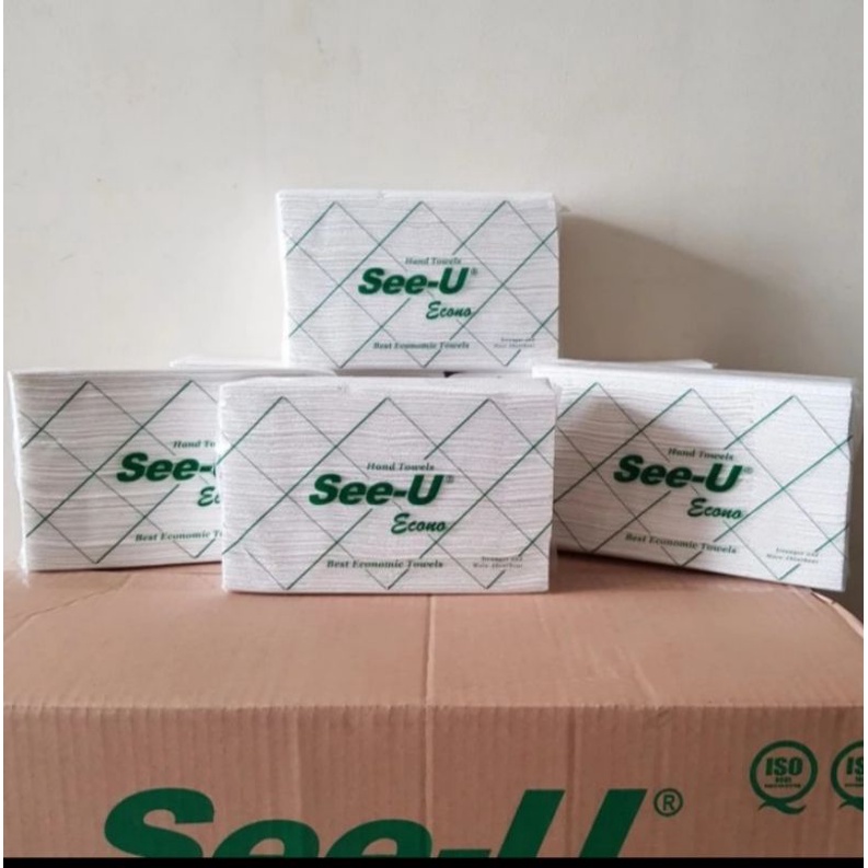 Jual Tissue Tisu See-U See U Hand Towel Econo Green hijau 150 Sheet Dus ...